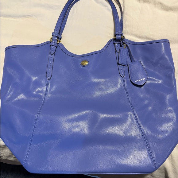 Coach | Bags | Coach Blue Elegant Tote Bag | Poshmark